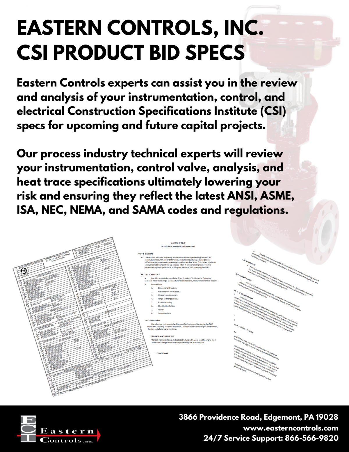 ECI CSI Product Bid Specifications - Eastern Controls, Inc.