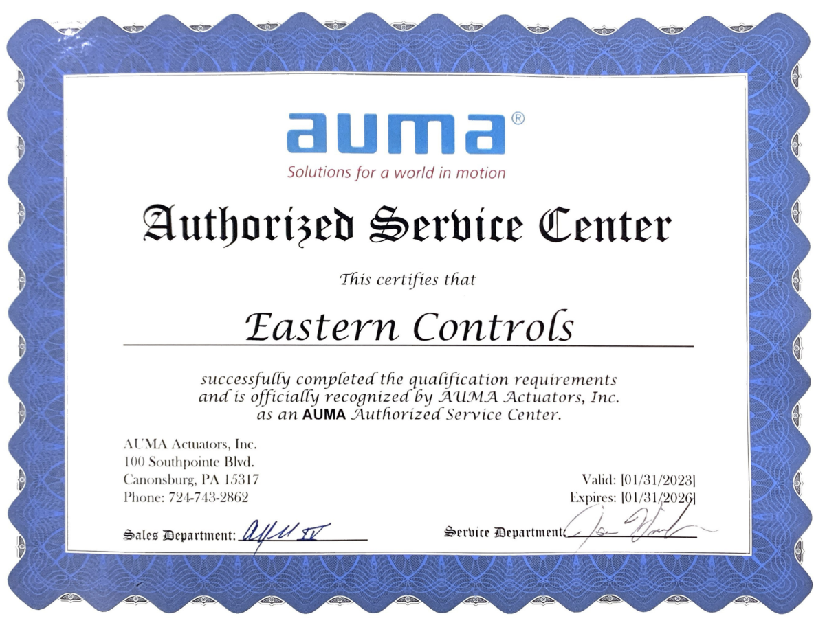 AUMA Authorized Service Center - Eastern Controls, Inc.